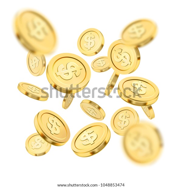 Realistic Gold Coin Explosion Splash On Stock Vector (Royalty Free ...