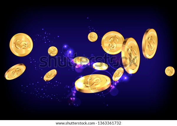Realistic Gold Coins Explosion Coins Falling Stock Vector (Royalty Free ...