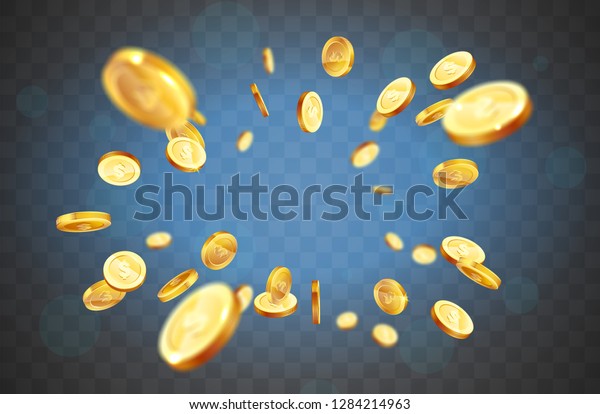 Realistic Gold Coins Explosion Isolated On Stock Vector (Royalty Free ...