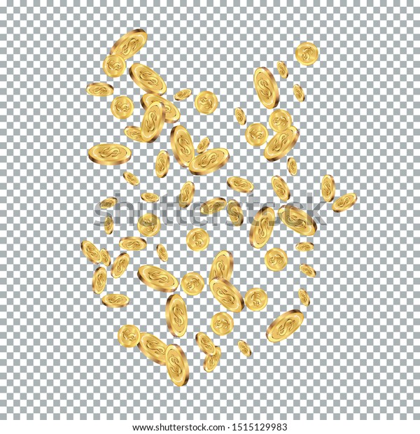 Realistic Gold Coins Explosion Isolated On: เวกเตอร์สต็อก (ปลอดค่า ...