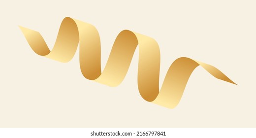 Realistic Gold Gradient 3d Ribbon Festival Stock Vector (Royalty Free ...