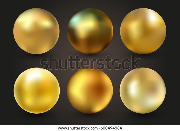 Realistic Gold Spherevector Golden Ball Stock Vector (Royalty Free ...