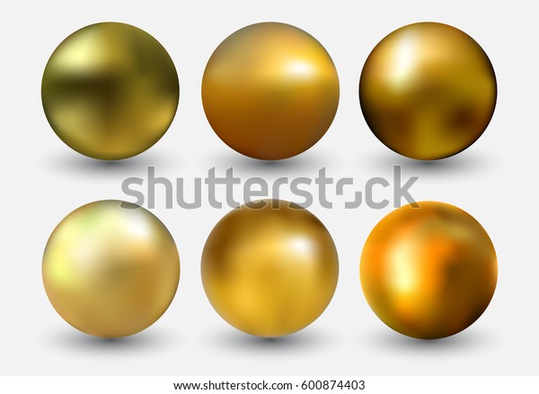 Realistic Gold Spherevector Golden Ball Stock Vector (Royalty Free ...