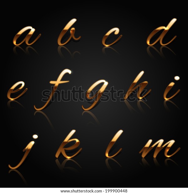 Realistic Golden Characters Collection Stock Vector (Royalty Free ...