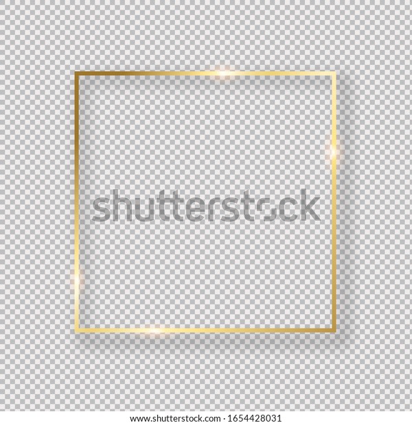Realistic Golden Frame On Transparent Background Stock Vector (Royalty ...