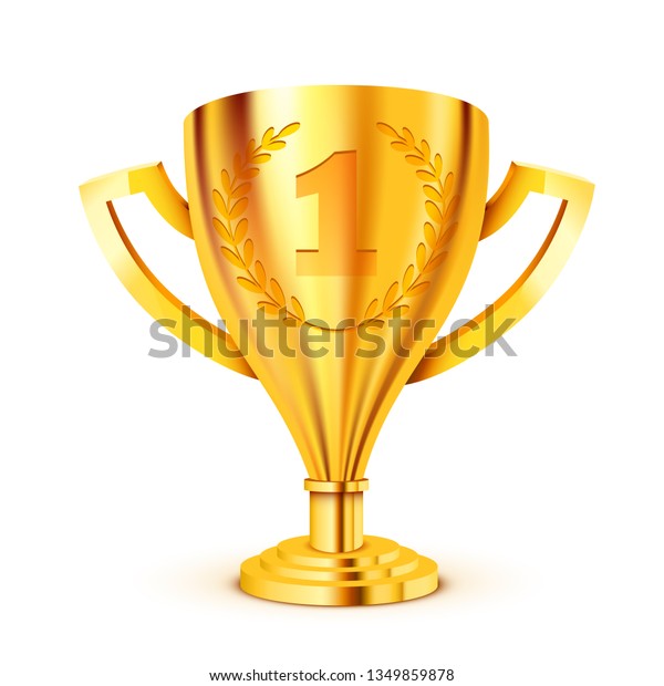 Realistic Golden Trophy Text Place Vector Stock Vector (Royalty Free ...
