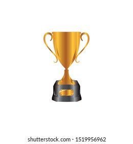 Realistic Golden Trophy Text Space Vector Stock Vector (Royalty Free ...