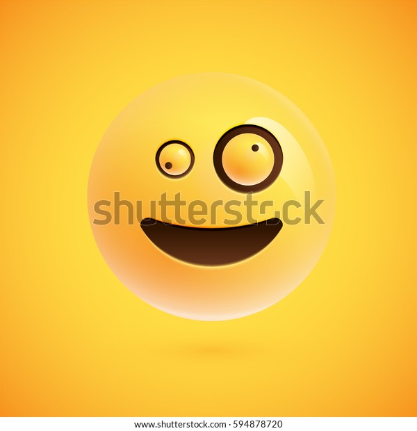 Realistic Goofy Smiley Vector Illustration Stock Vector (Royalty Free ...