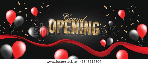 Realistic Grand Opening Background Template Stock Vector (Royalty Free ...