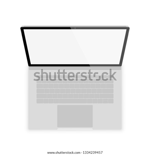 Realistic Gray Laptop Front View Vector Stock Vector (Royalty Free ...
