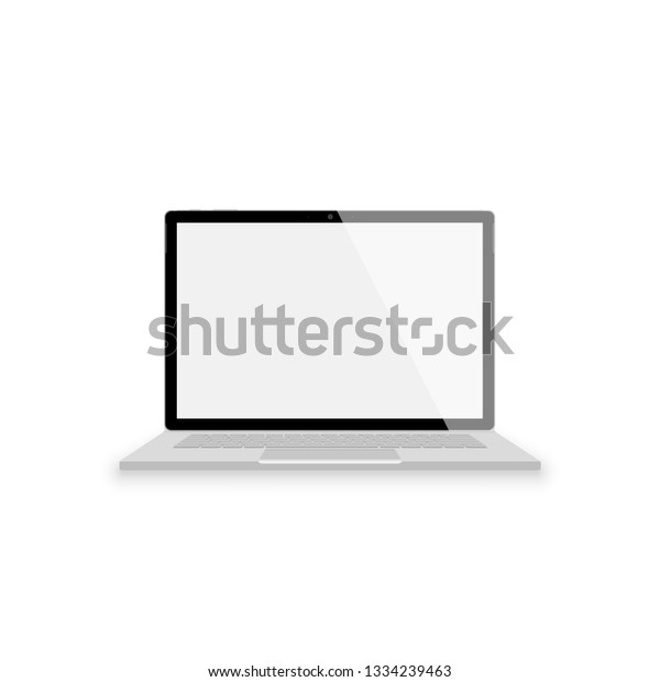 Realistic Gray Laptop Front View Vector 库存矢量图（免版税）1334239463 | Shutterstock
