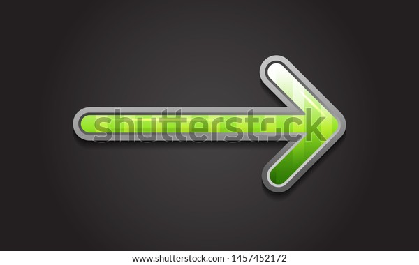 Realistic Green Arrow Button Trendy Color Stock Vector (Royalty Free ...
