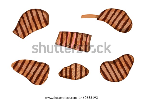 Realistic Grill Meat Set Vector Illustration Stock Vector (Royalty Free ...
