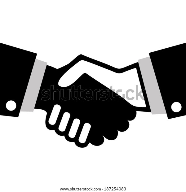 Realistic Handshake Black White Design Your Stock Vector (Royalty Free ...