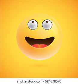 Realistic Happy Smiley Vector Illustration Stock Vector (Royalty Free ...