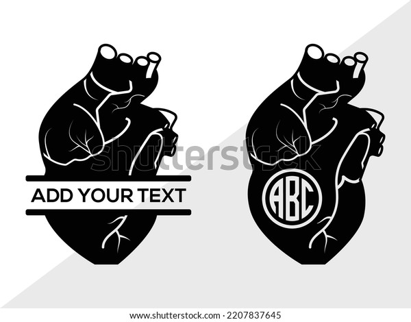 Realistic Heart Monogram Svg Printable Vector Stock Vector (Royalty ...