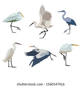 Polygon Vector Drawing Egret Triangles Stylized: Stock-Vektorgrafik ...
