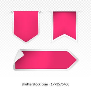 Realistic High Quality Pink Labels On Stock Vector (Royalty Free ...