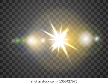 Vektor Stok Realistic Highlight On Transparent Background Sunlight ...