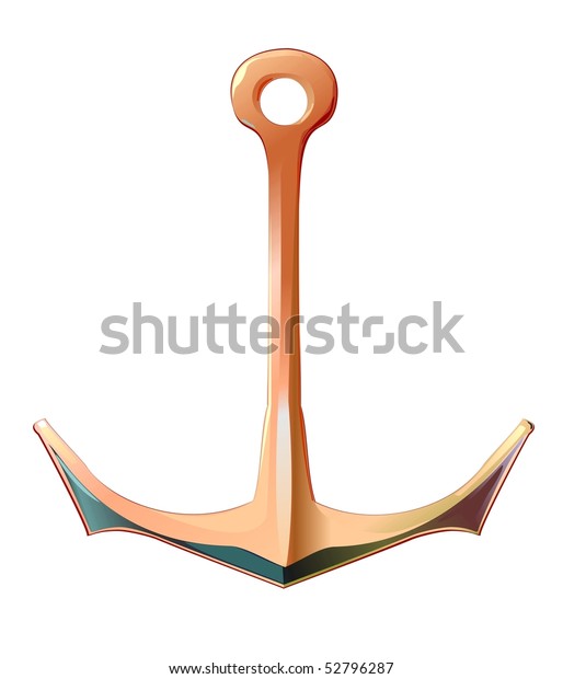 Realistic Illustration Anchor Isolated On White Stock Vector (Royalty ...