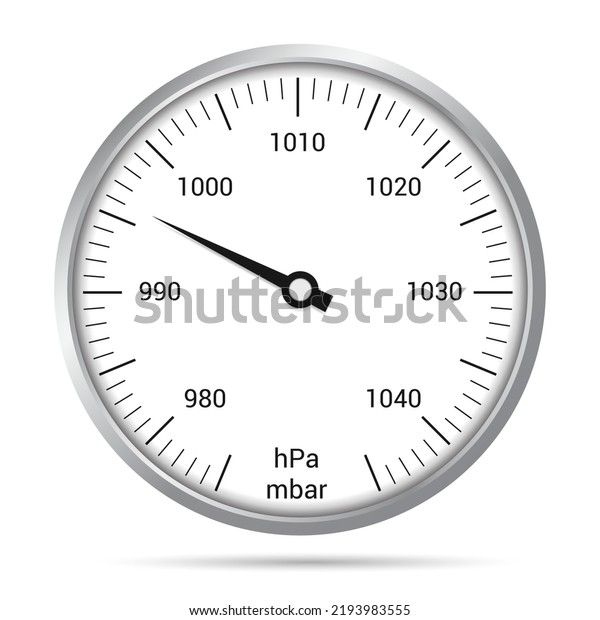 Realistic Illustration Barometer Dial Numbers Hand Stock Vector ...