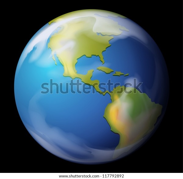 Realistic Illustration Earth Stock Vector (Royalty Free) 117792892 ...