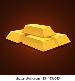 Realistic Illustration Golden Bars Vector Illustrationgold Stock Vector ...
