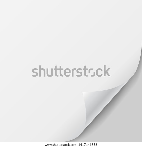 Realistic Illustration Sheet Paper Folded Corner Stock Vector (Royalty ...