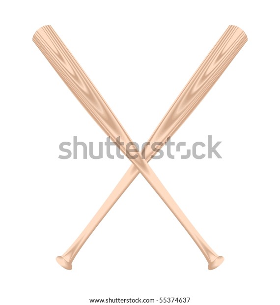 Realistic Illustration Two Baseball Bat Vector Stock Vector (Royalty ...