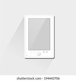 Realistic Illustration White Ebook Reader Stock Vector (Royalty Free ...