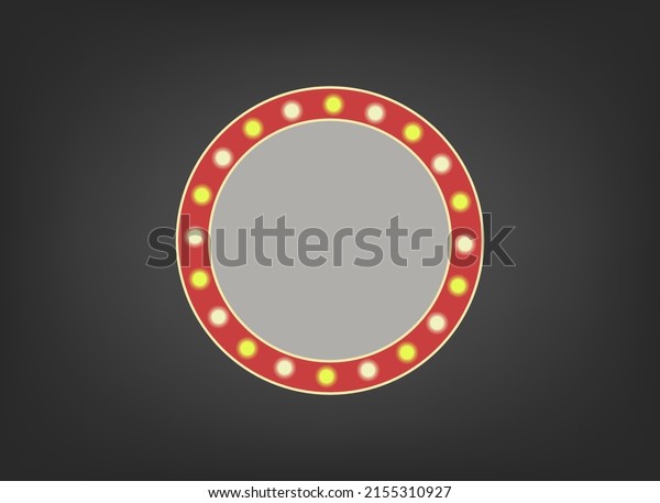 Realistic Isolated Retro Circle Billboard Decoration Stock Vector ...