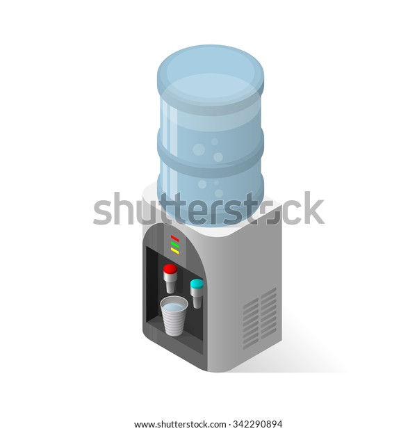 Realistic Isometric Vector Icon Water Cooler 스톡 벡터(로열티 프리) 342290894