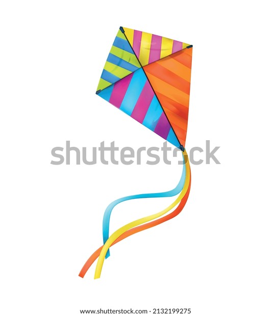 Realistic Kite Composition Realistic Image Colorful Stock Vector ...