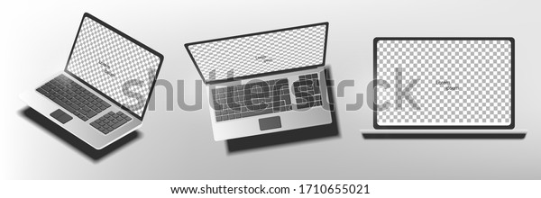 Realistic Laptop Different 3d Projections Layout Stock Vector (Royalty ...