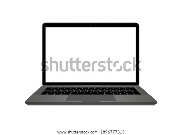 Realistic Laptop Front View Laptop Modern Stock Vector (Royalty Free ...
