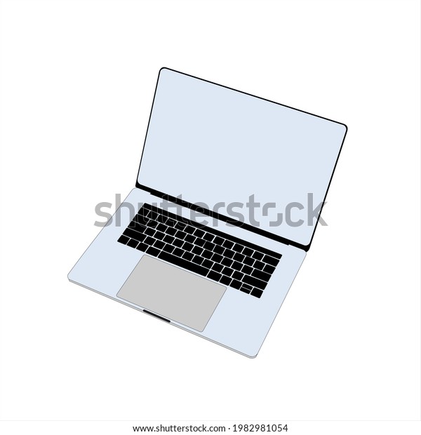 Realistic Laptop Front View Laptop Modern Stock Vector (Royalty Free ...