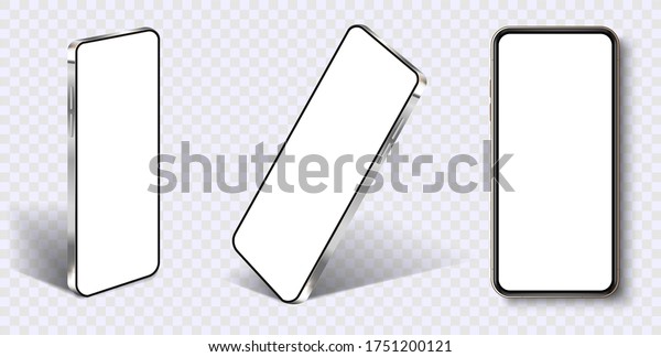 Realistic Layout Smartphone Different Angles Smartphone Stock Vector ...