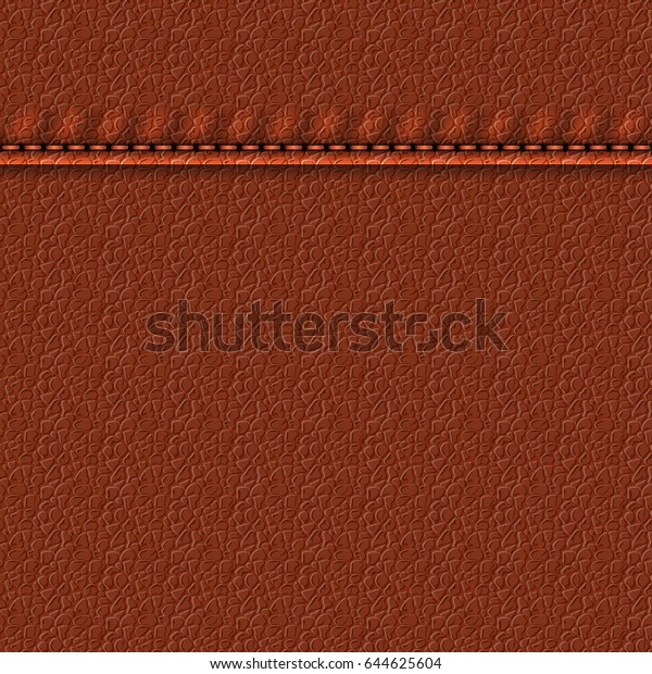 Realistic Leather Texture Seam Brown Leather Stock Vector (Royalty Free ...