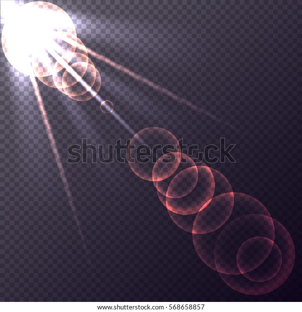 Realistic Lens Flare Elements Light Effect Stock Vector (Royalty Free ...