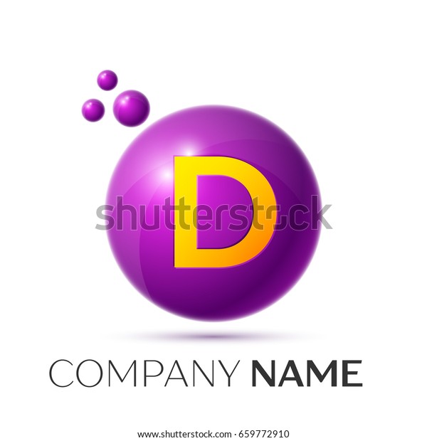 Realistic Letter D Splash Logo Purple Stock Vector (Royalty Free ...