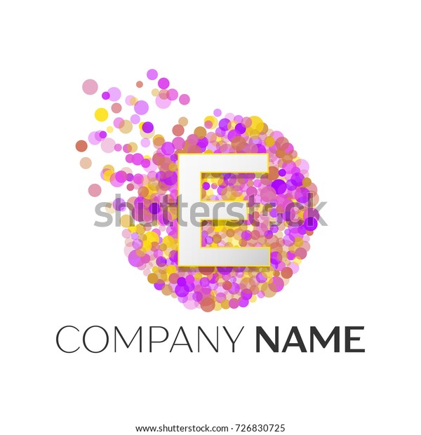 Realistic Letter E Logo Red Purle Stock Vector (Royalty Free) 726830725 ...