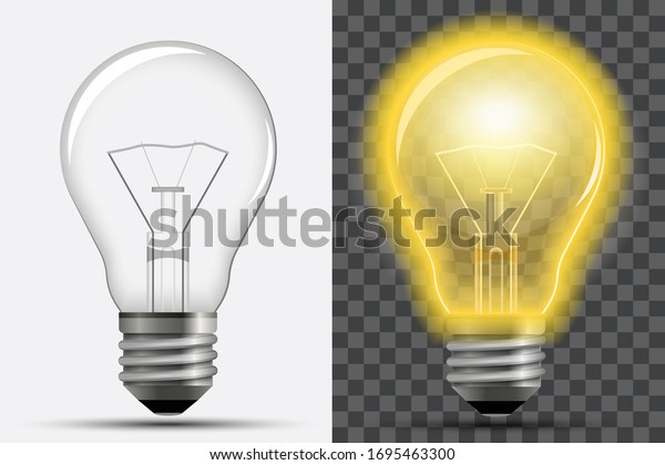 Realistic Light Bulb Electricity Vector Illustration Stock Vector ...