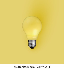 Light Bulb On Yellow Background Stock Photo (Edit Now) 1088111540