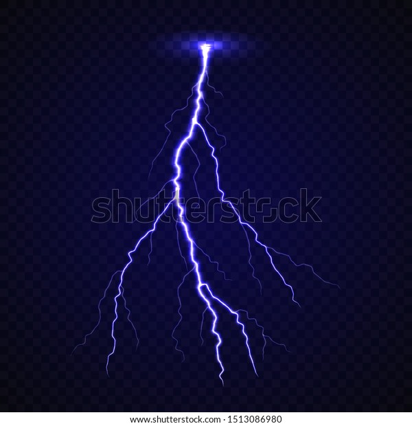 Realistic Lightning Thunder Bold Strike Vector Stock Vector (Royalty ...
