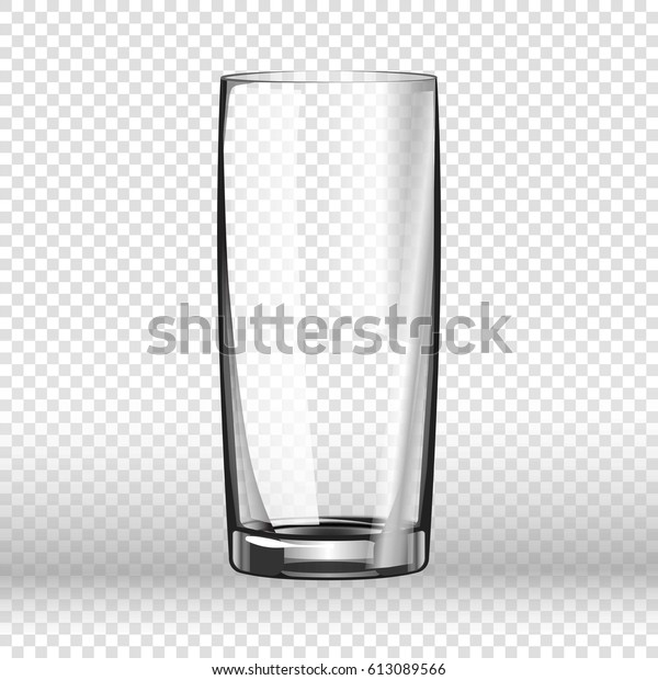 Realistic Long Drinking Glass Isolated On Stock Vector (Royalty Free ...