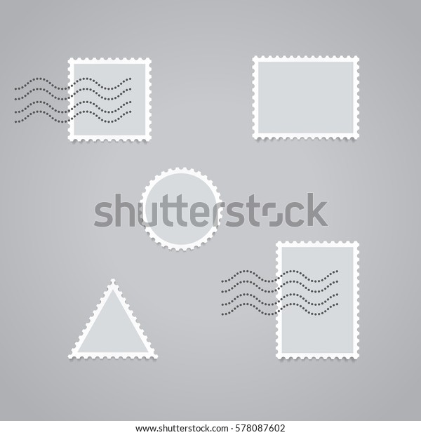 Realistic Looking Postage Stamps Isolated On Stock Vector (Royalty Free ...