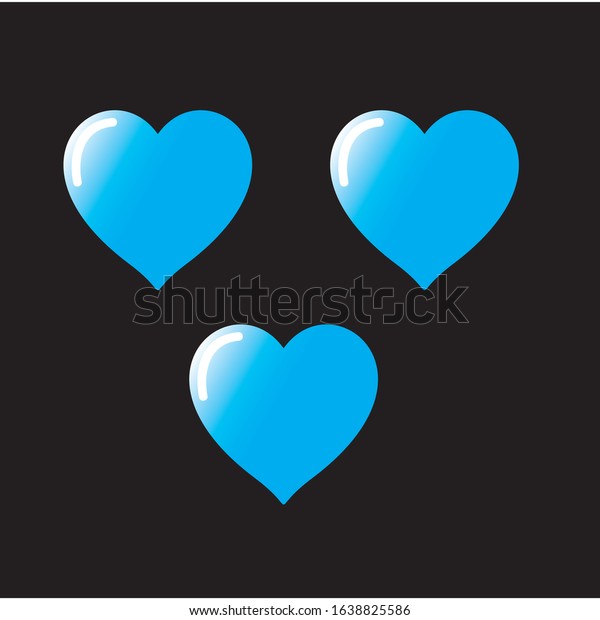 Realistic Love Template Blue Gradation Isolated Stock Vector (Royalty ...