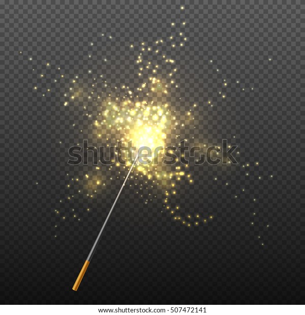 Realistic Magic Wand Sparkles Isolated On Stock Vector (Royalty Free ...