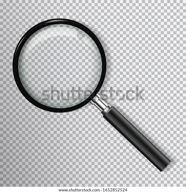 Realistic Magnifier Shadow On Transparent Background Stock Vector ...