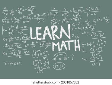 Realistic Math Chalkboard Background Illustration Stock Vector (Royalty ...